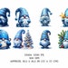 24 Christmas Cute Blue Gnomes Pack, Watercolor Festive Xmas PNG Art ...