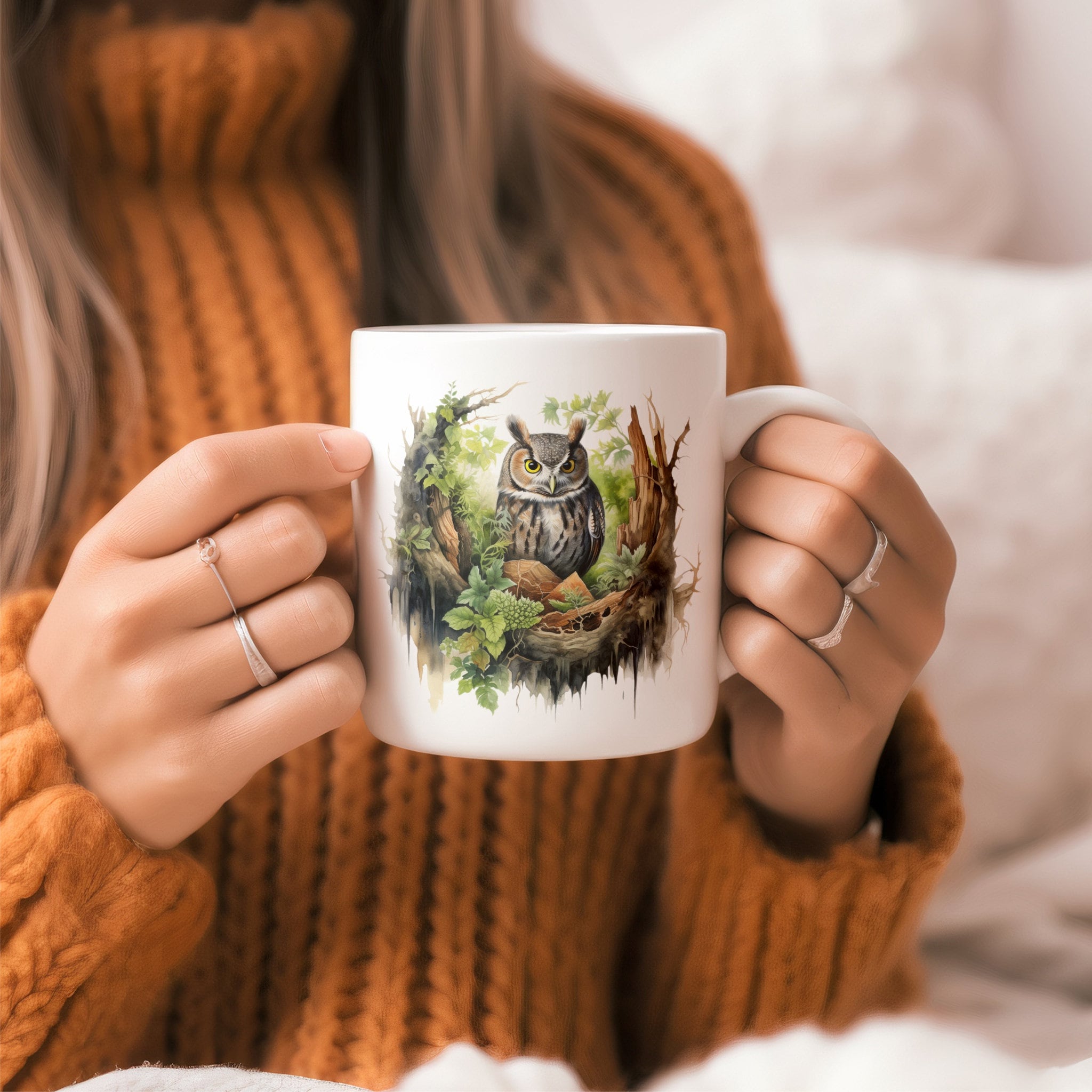 20 Owls Wildlife Clipart, Watercolor Woodland Animals PNG Digital Clip ...