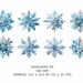 25 Blue Snowflakes Collection Winter Clipart, Christmas Watercolor PNG ...