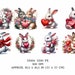 25 Watercolor Valentine Bunnies Pack, February 14th Cute Rabbits Clip ...
