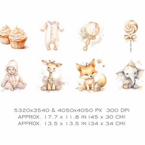 36 Watercolor Baby Shower Clipart Welcome Baby Bundle Digital Clip Art ...