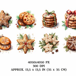 105 Megapack Gingerbread Collection Clipart, Watercolor Christmas ...