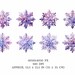 25 Purple Snowflakes Collection Winter Clipart, Christmas Watercolor ...