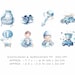 35 Watercolor Baby Shower Clipart Baby Boy Bundle Digital Clip Art ...