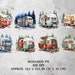 25 Christmas Campers Clipart, Watercolor Holiday Caravan PNG Digital ...