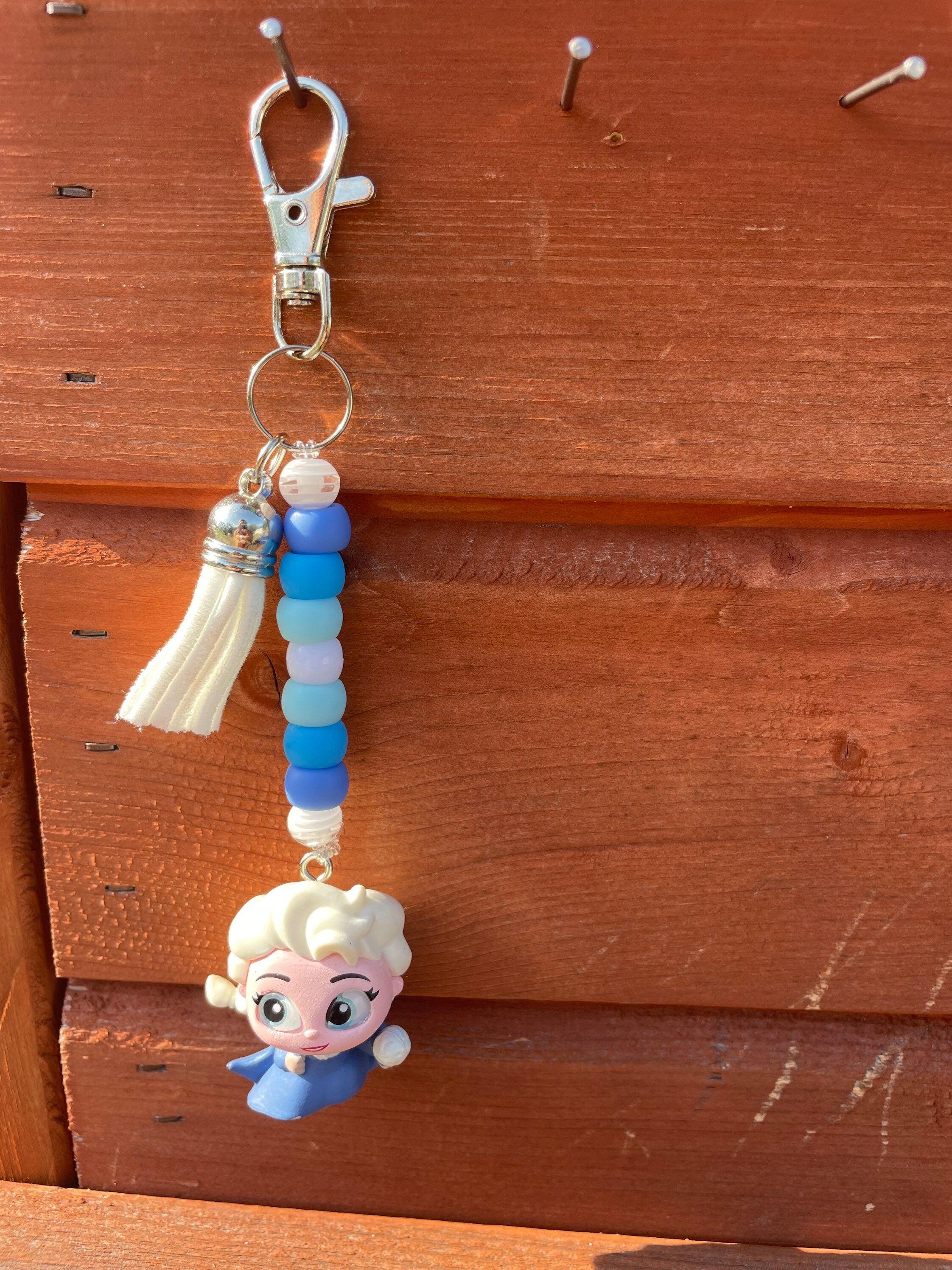 Snow Princess Doorable Elsa Keychain, Back Pack Charm, Key Ring, Beaded ...
