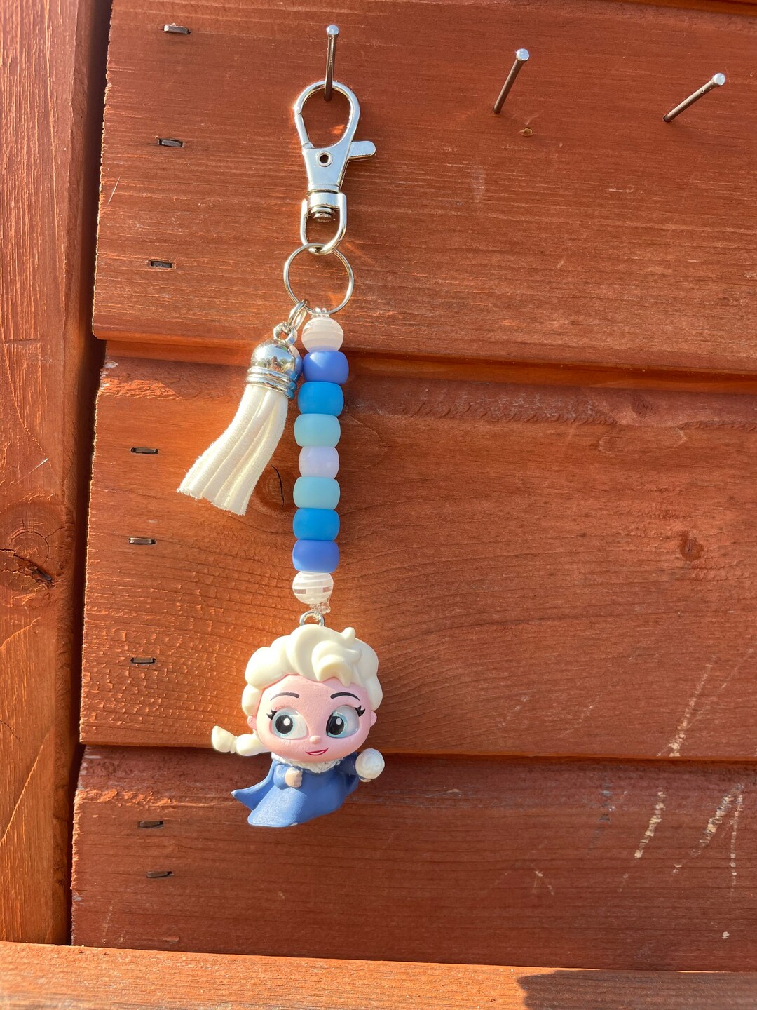 Snow Princess Doorable Elsa Keychain, Back Pack Charm, Key Ring, Beaded ...