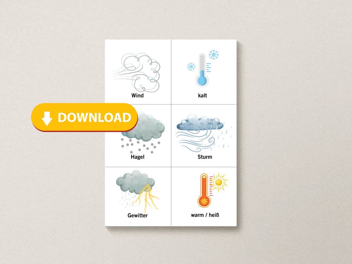 Weather Maps for Download | Montessori Learning Cards | Weather Maps ...