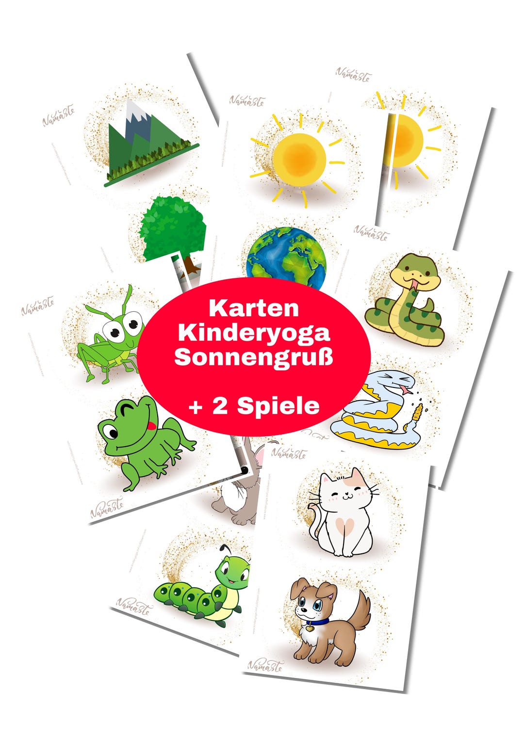 Children's Yoga Sun Salutation Cards | Memory Game | Asana Dice | Yoga ...