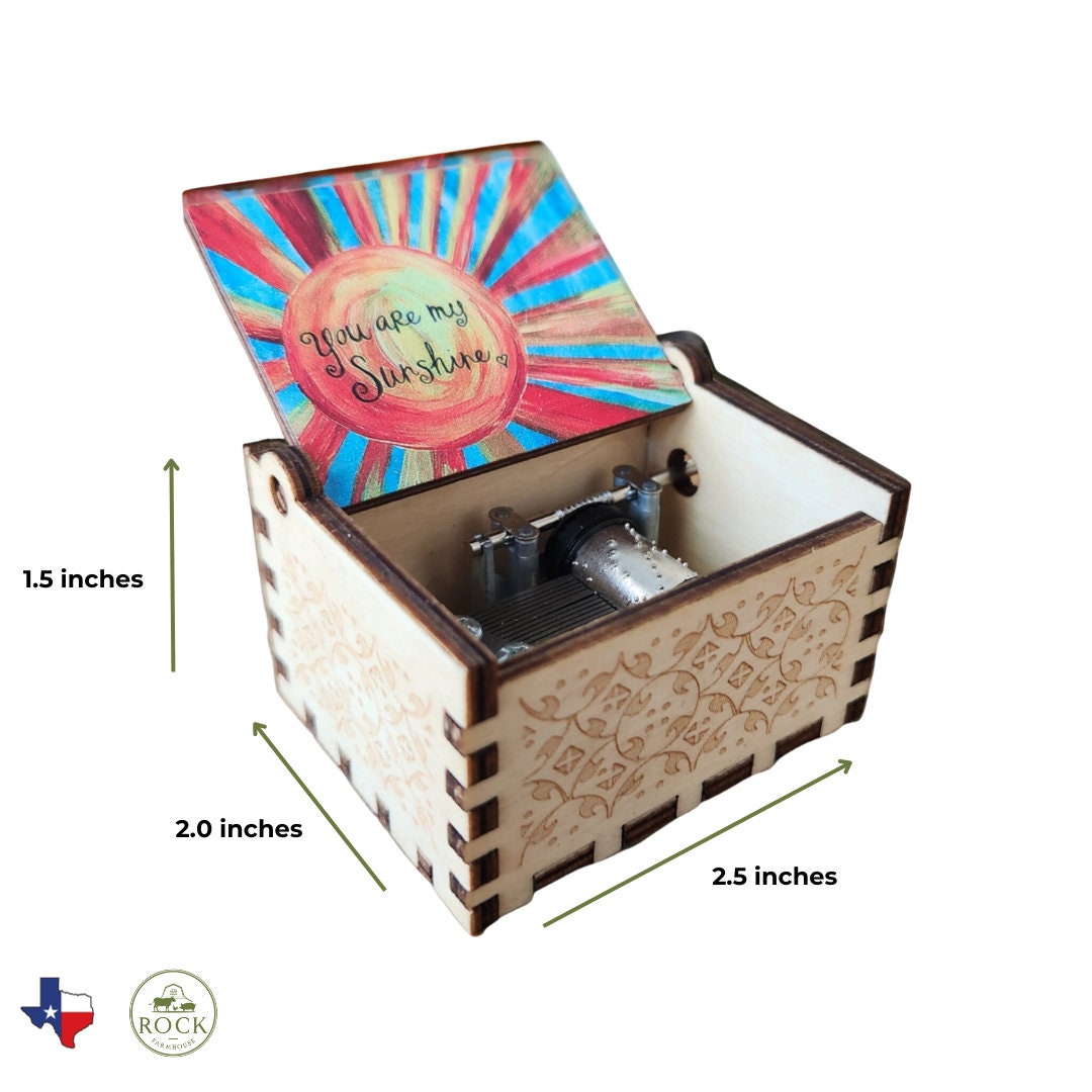 Hand Crank Musical Box: 'you Are My Sunshine' Melody in a Vintage ...