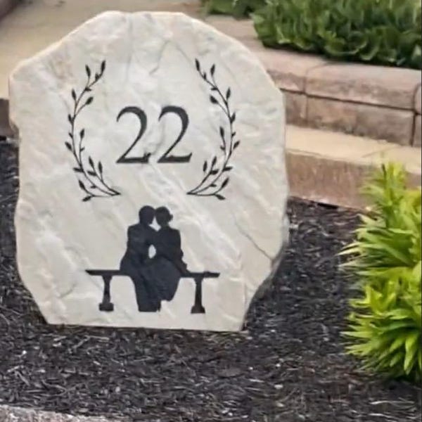 Landscape Rock Engraved - Etsy