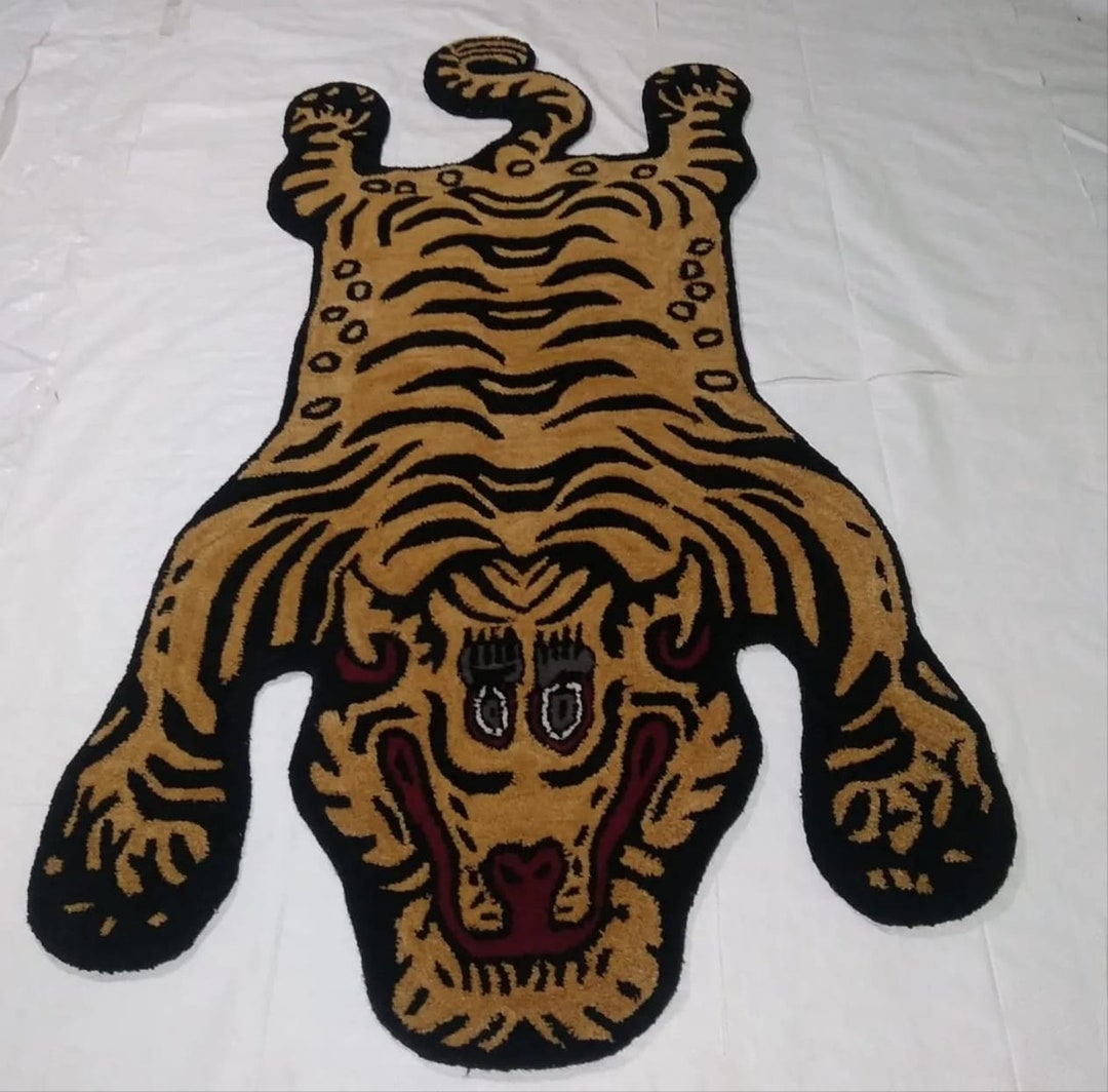 TIGER SKIN Handmade Tufted Rugs for Living Room Custom Rugs Irregular ...