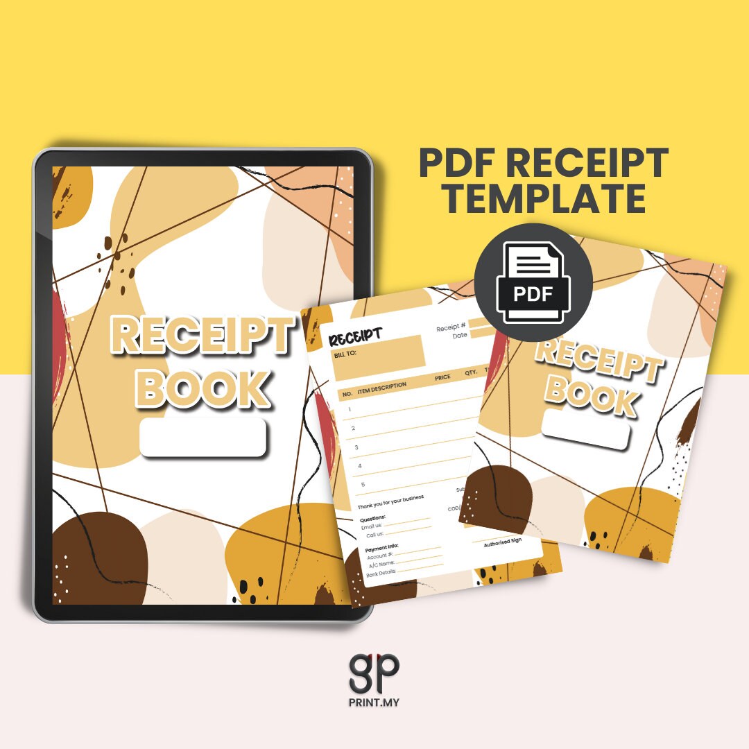 A4 Receipt Template PDF Minimalist Business Receipt, Small Business ...