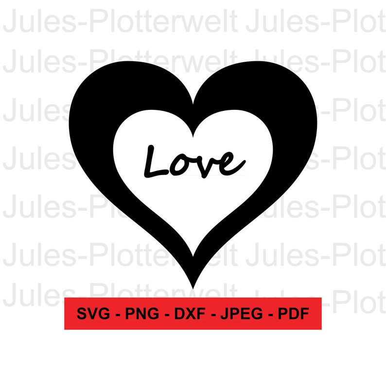 Heart Love SVG, Heart Clip Art, Love Clipart, Template, Cricut, Brother ...