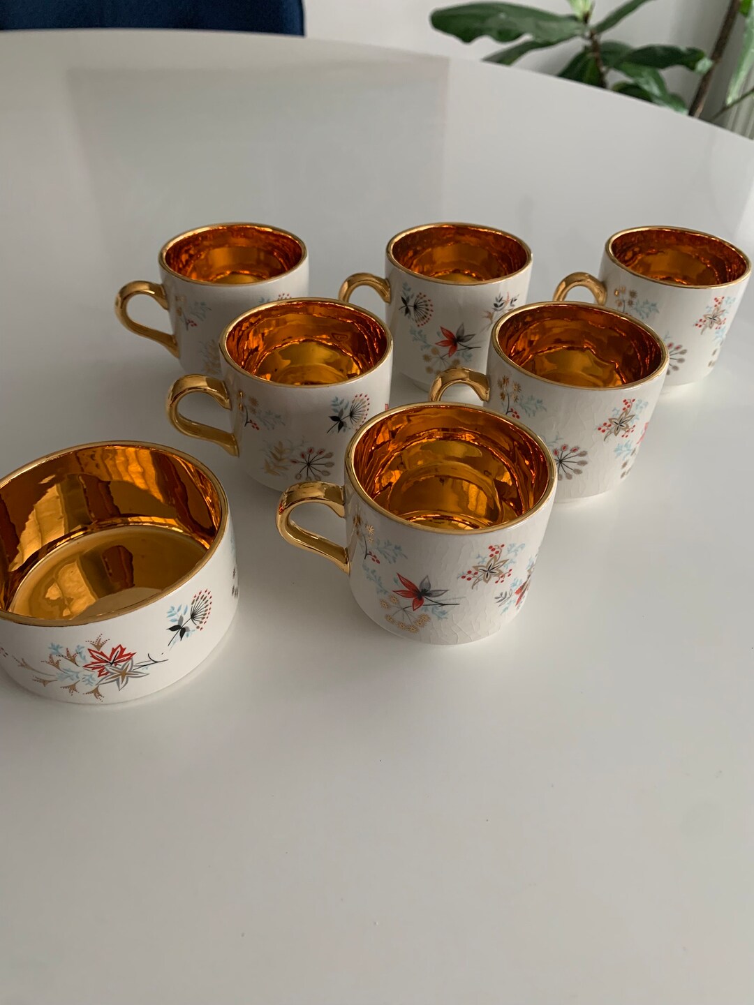Set of 6 Vintage MCM Arklow Ironstone Porcelain China Tea Cups and ...