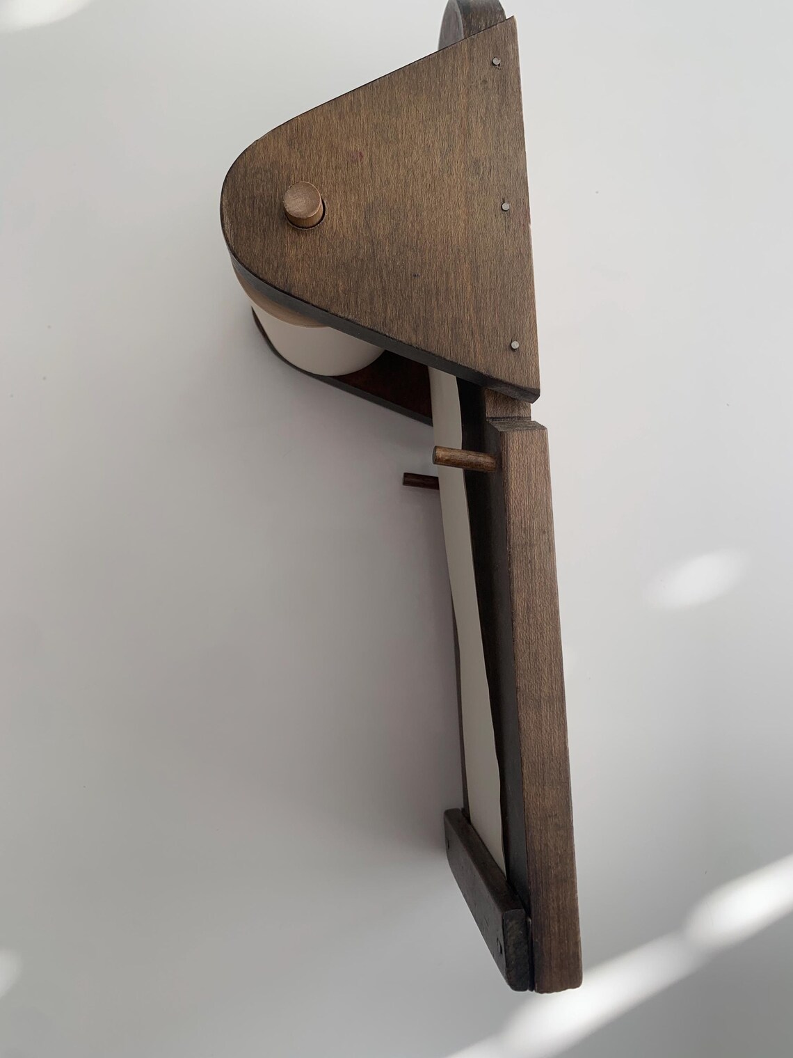 Vintage / Antique Primitive Wooden Note Pad With Paper Scroll. Would Be ...