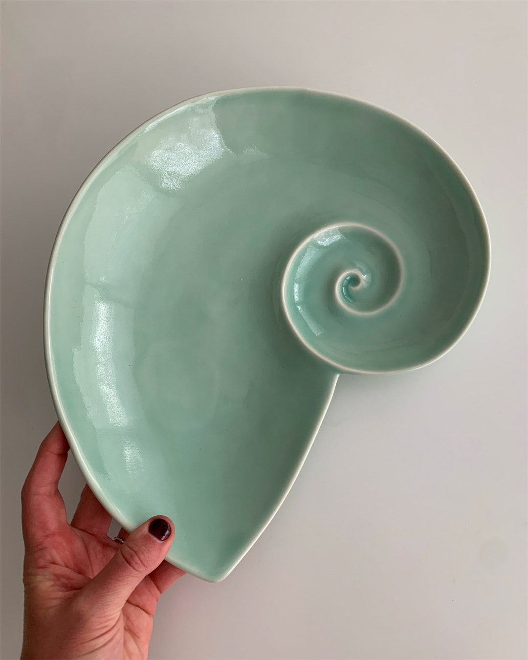 Jenggala Bali Ceramic Conch Shell Platter Plate Serving Dish - Etsy