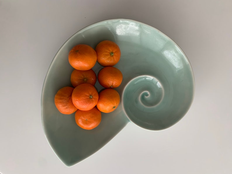 Jenggala Bali Ceramic Conch Shell Platter Plate Serving Dish - Etsy