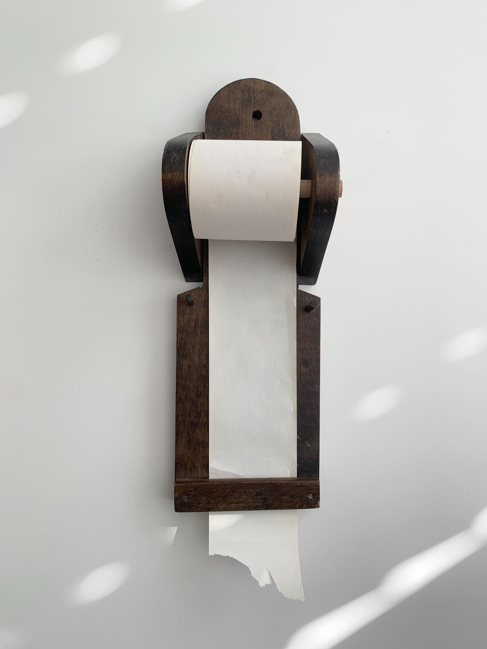 Vintage / Antique Primitive Wooden Note Pad With Paper Scroll. Would Be ...