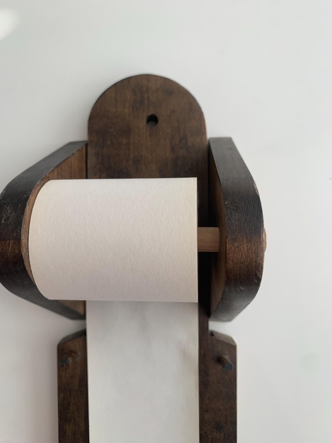 Vintage / Antique Primitive Wooden Note Pad With Paper Scroll. Would Be ...