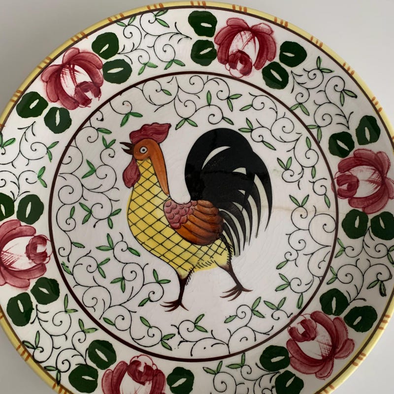 Rooster and Roses - Etsy