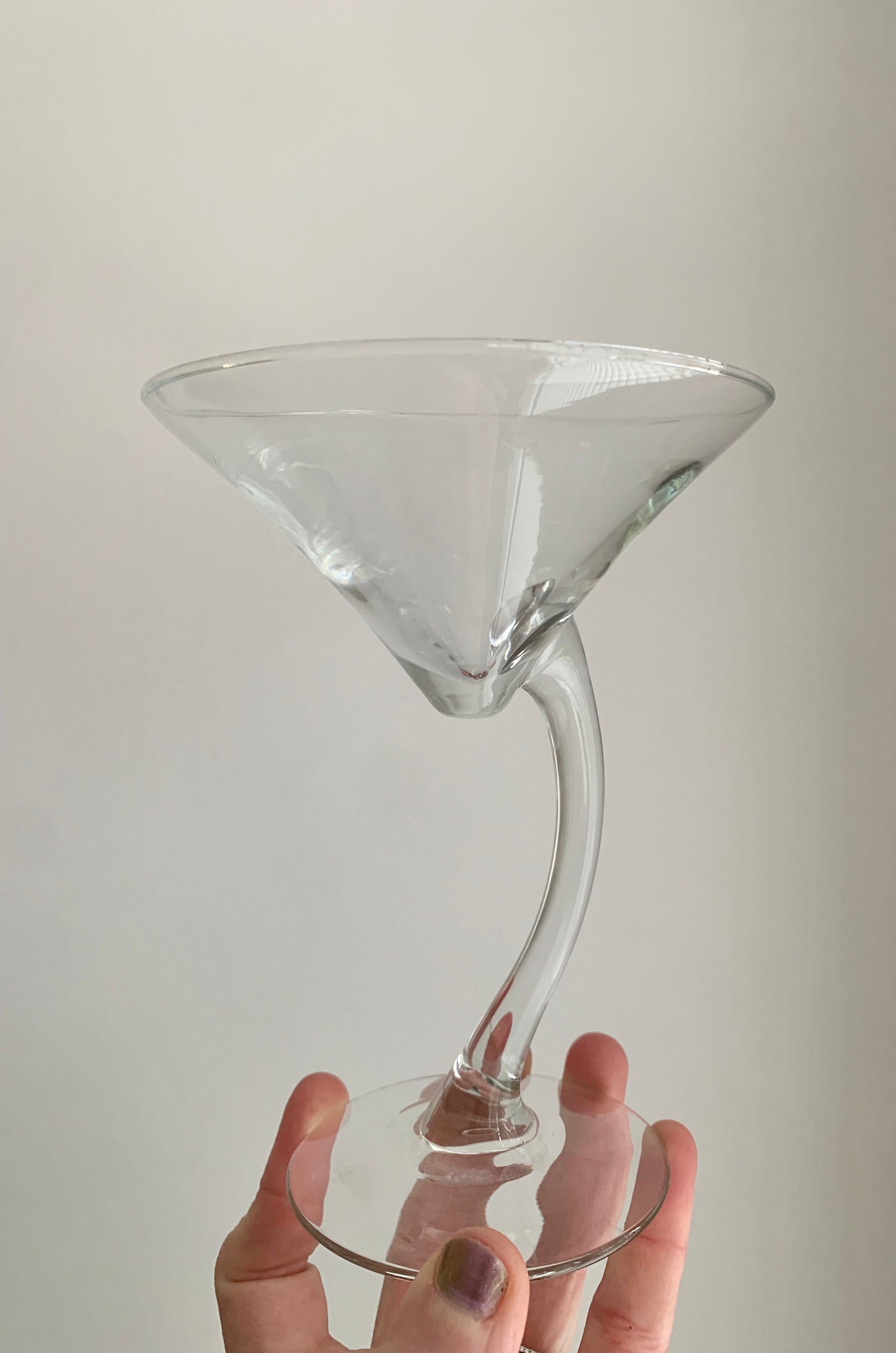Pair of Vintage Curved Martini Glasses. Very Barbie Core - Etsy