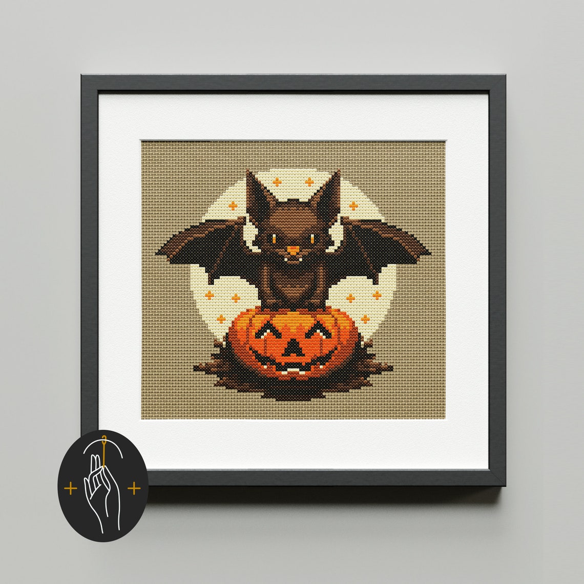 Halloween Bat - Cross Stitch Pattern - Easy - Funny - Cute - Small ...