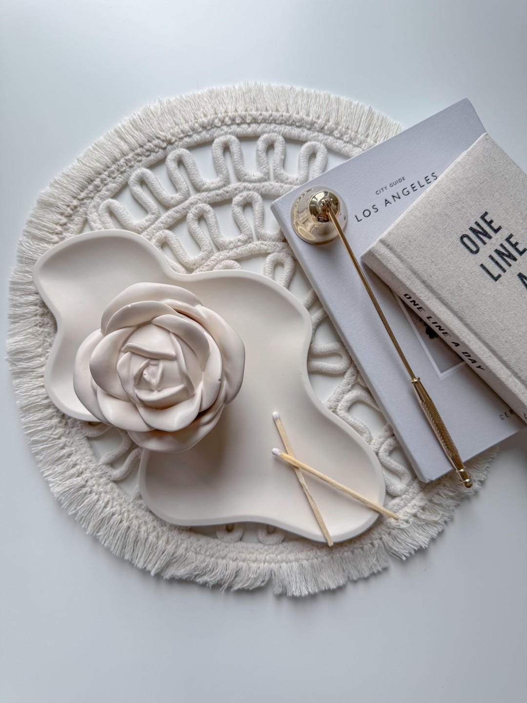 Housewarming Gift Set, Neutral Beige Home Decor, Irregular Wavy Trinket ...
