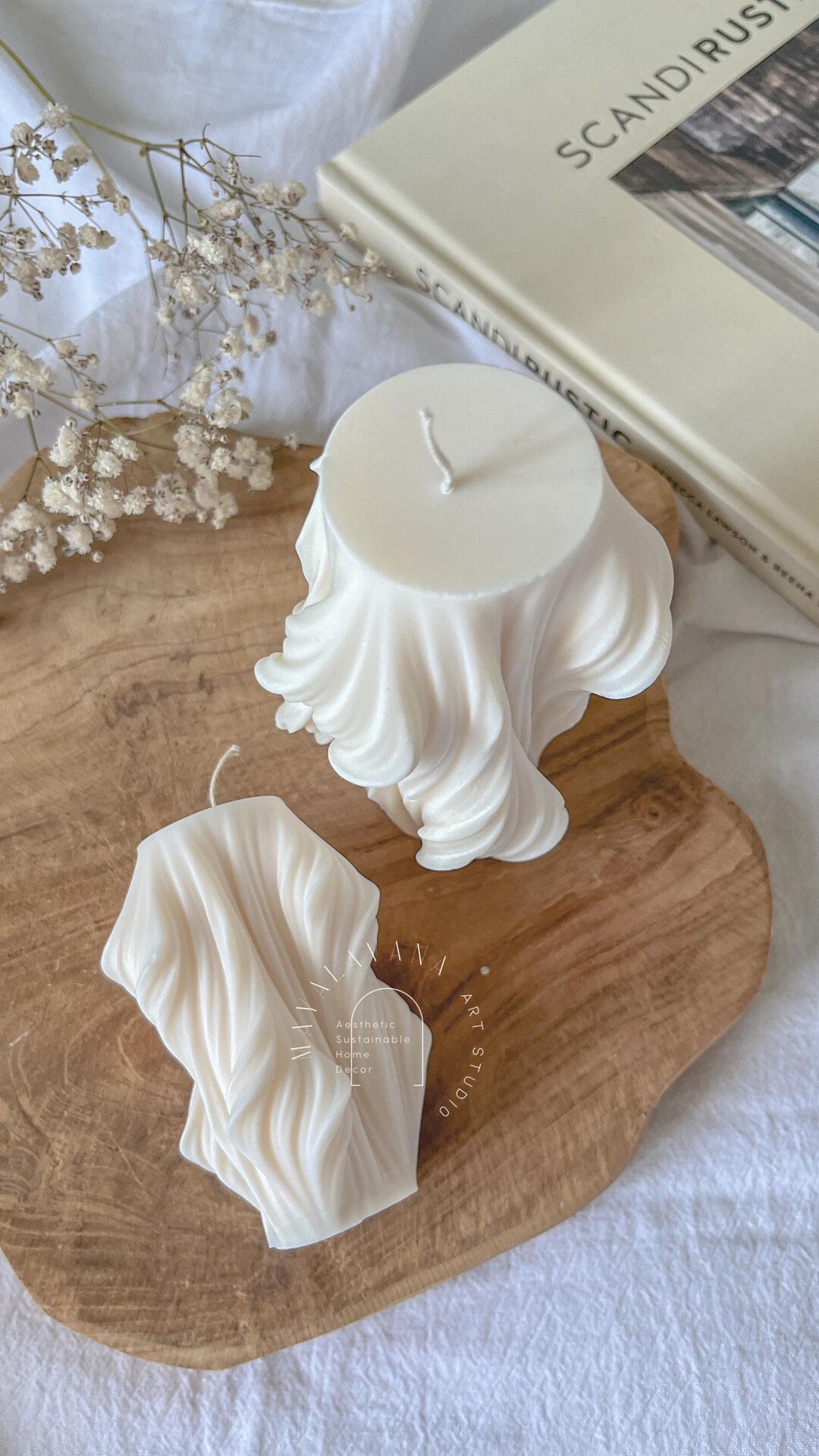 Wavy Candle | Aesthetic Soy Candles | Home Decor | Decorative Candles ...