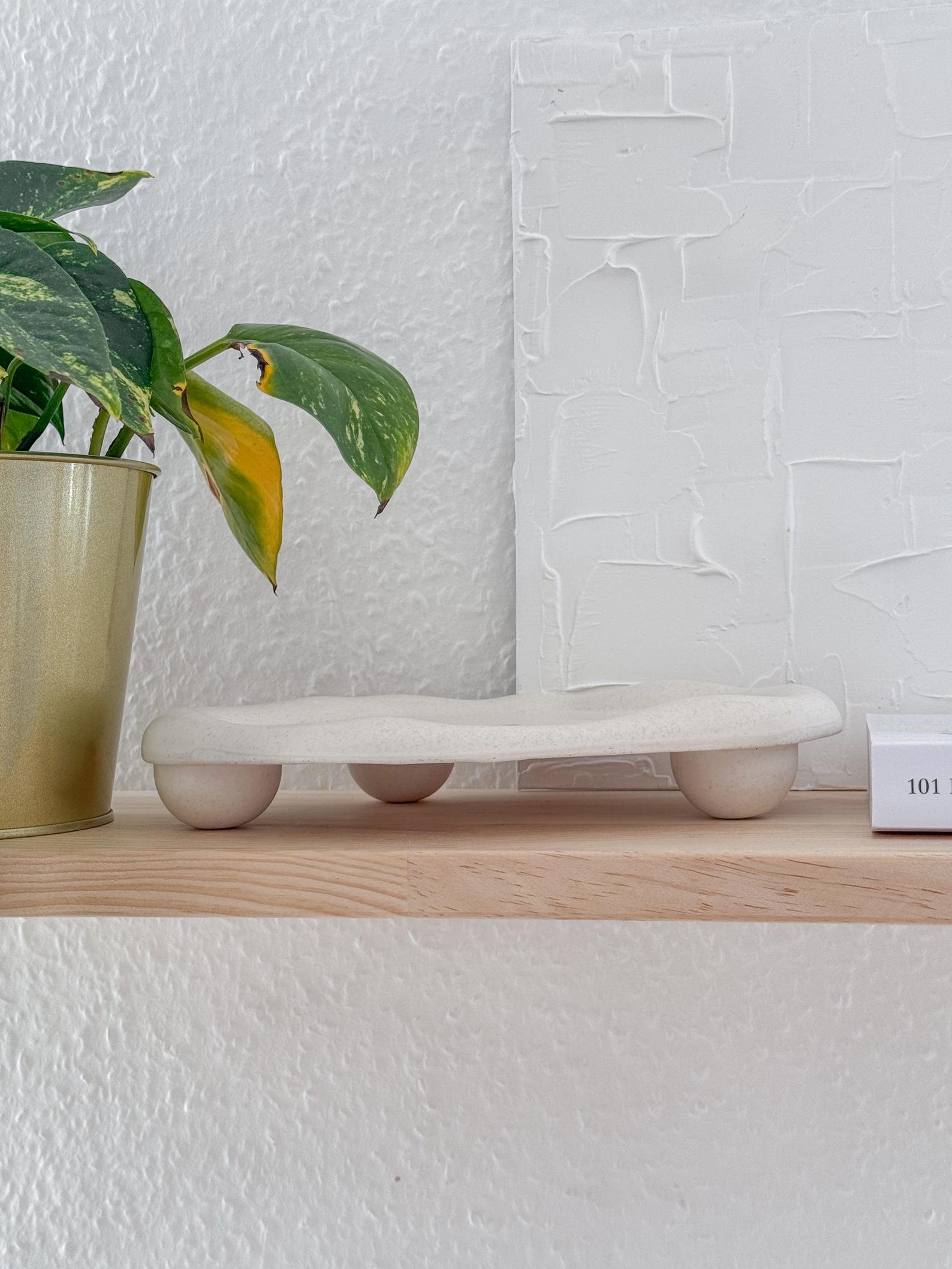 Irregular Tray on Round Feet, Contemporary Decorative Dish for Coffee ...