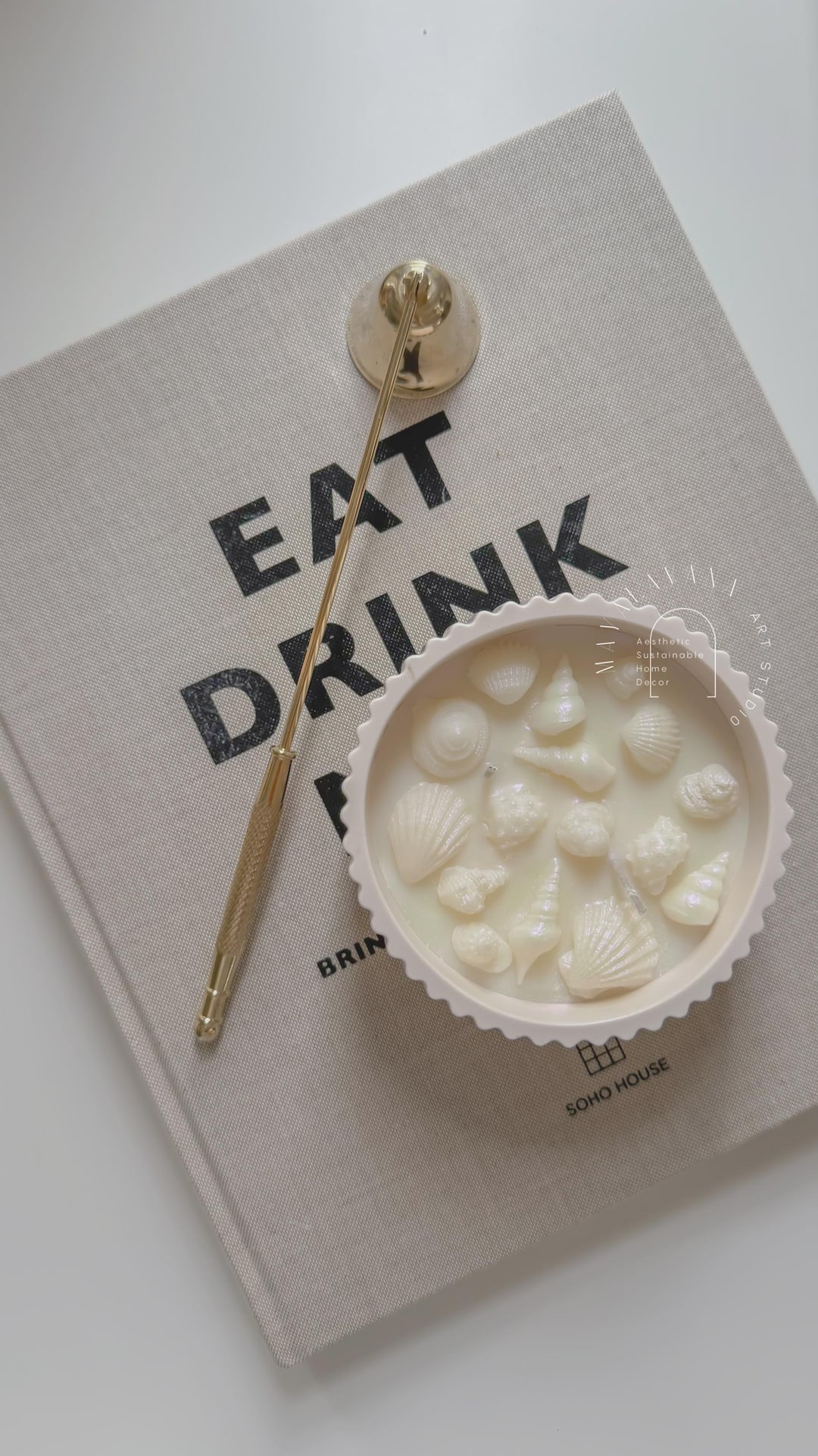 Shell Candle in Aesthetic Container | Aroma Candle | Handmade With ...