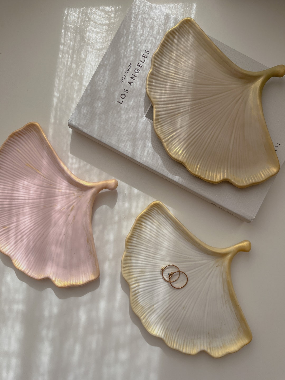 Decorative Tray L Ginko Leaf | Ceramic Tray | Jewelry Tray | Home Decor ...