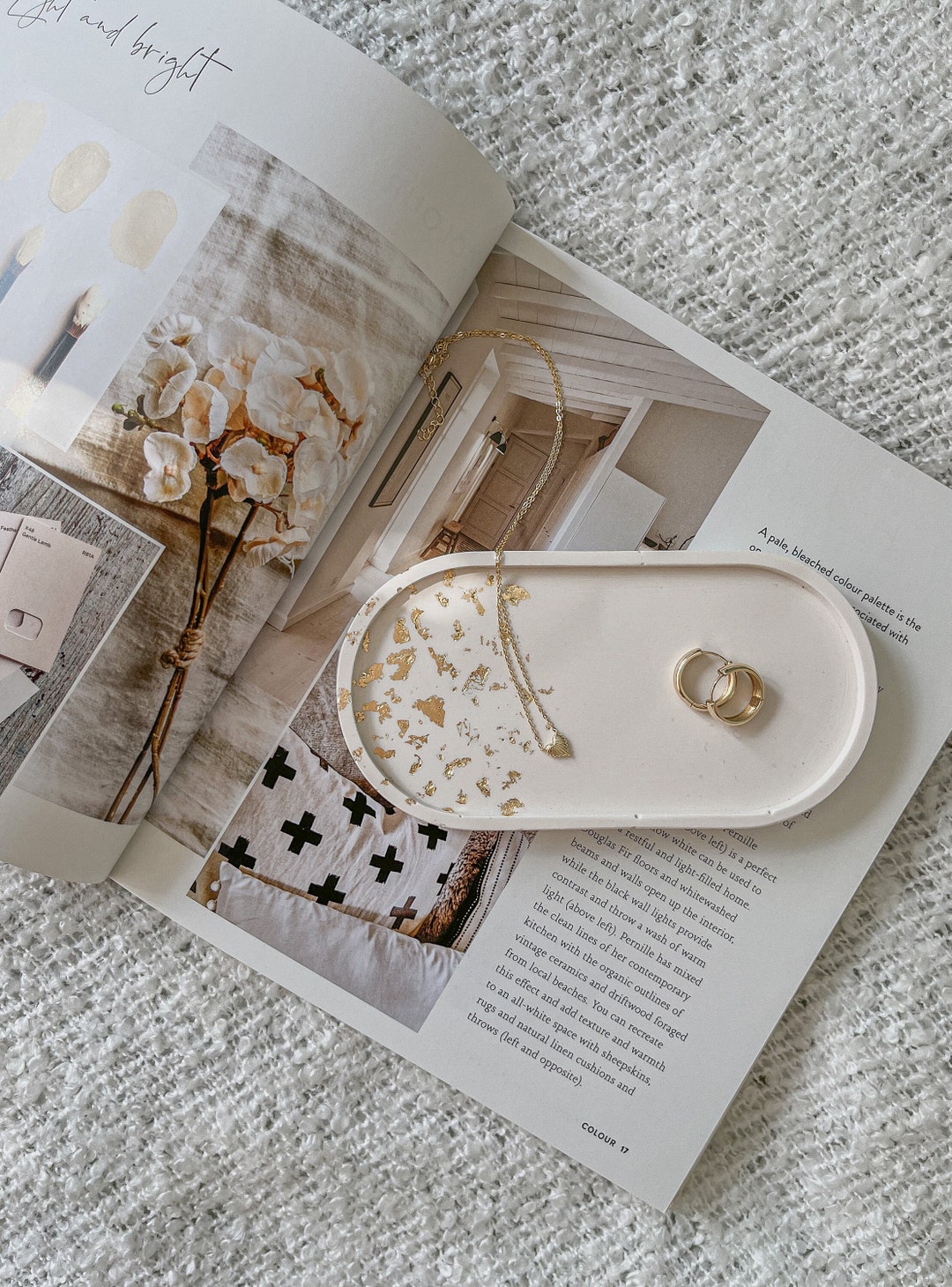 Oval Tray Jewelry Tray Home Decoration Jesmonite Decor Scandi ...