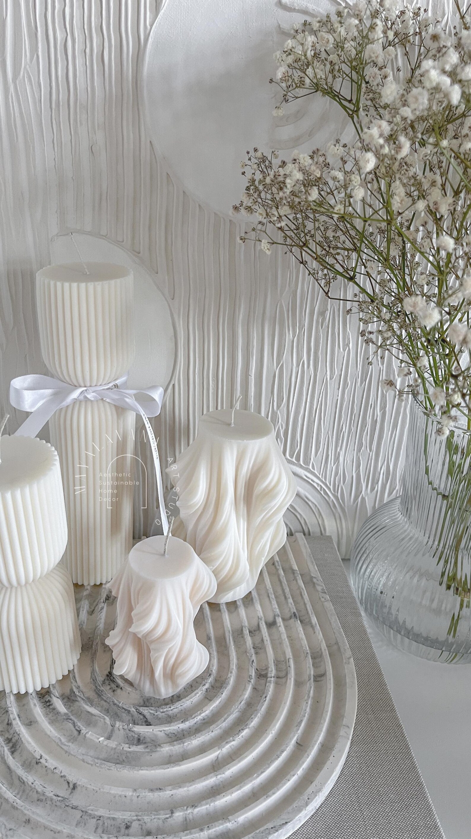 Wavy Candle | Aesthetic Soy Candles | Home Decor | Decorative Candles ...