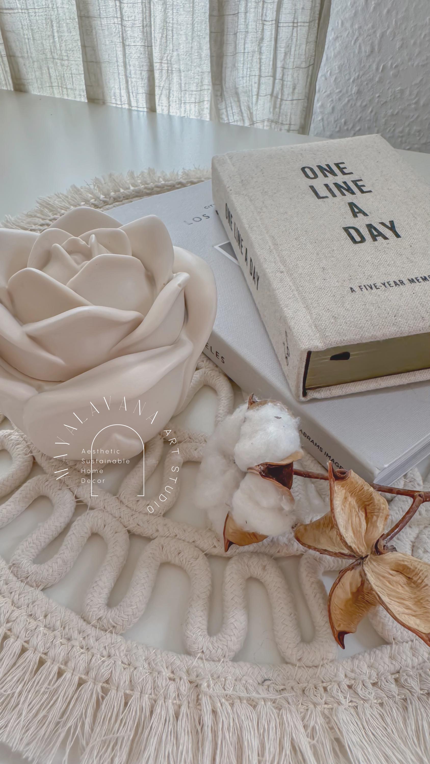 Rose Flower Container | Handcrafted Neutral Aesthetic Decor | Jewelry ...