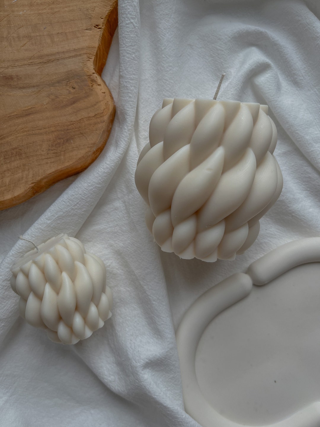 Braided Pillar Candle | Aesthetic Twirl Candle | Vegan Soy Candle ...