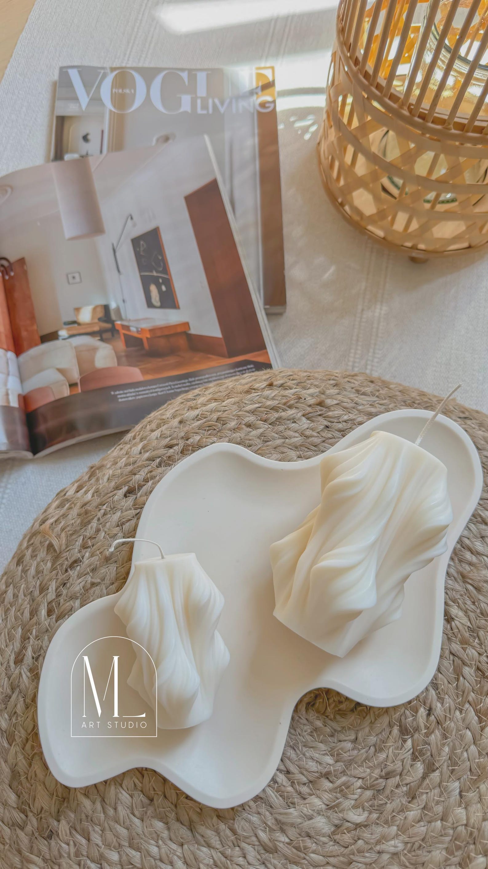 Wavy Candle Aesthetic Soy Candles Home Decor Decorative Candles Hand ...