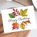 Floral Birthday Card , Printable Birthday Card, Autumn Fall Birthday ...