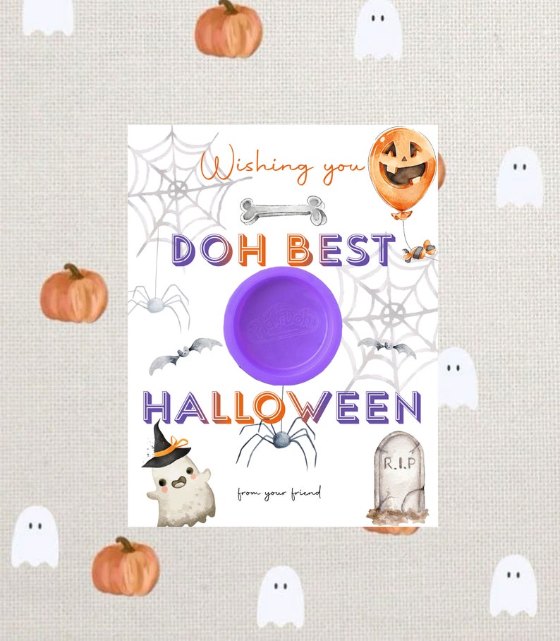 Editable Halloween Play-doh Favor Card: Trick or Treat School Gift ...