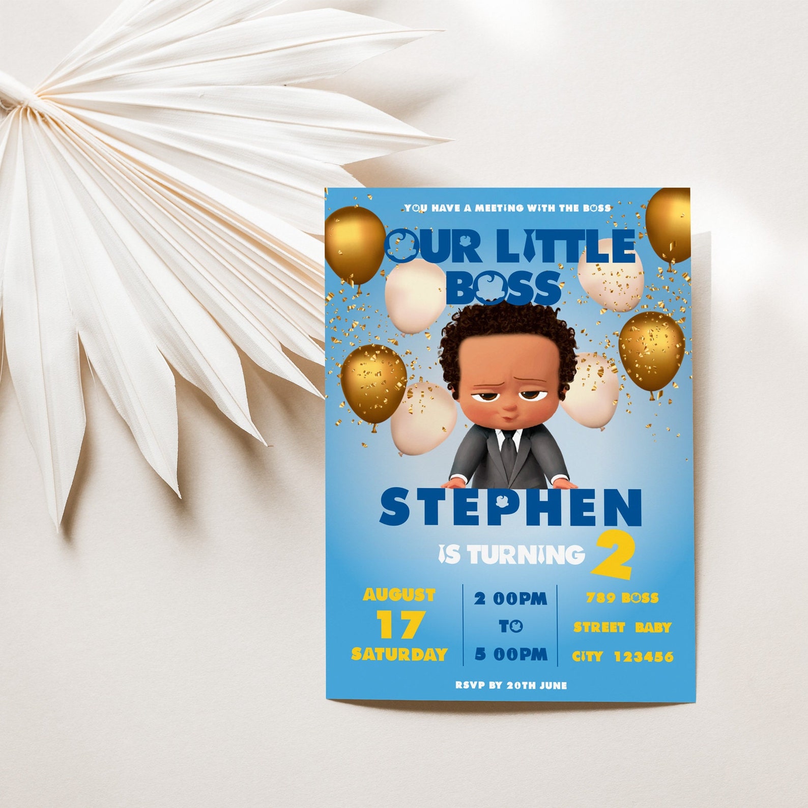 Editable Boss Baby Birthday Invitation: Mobile Evite Template - Etsy