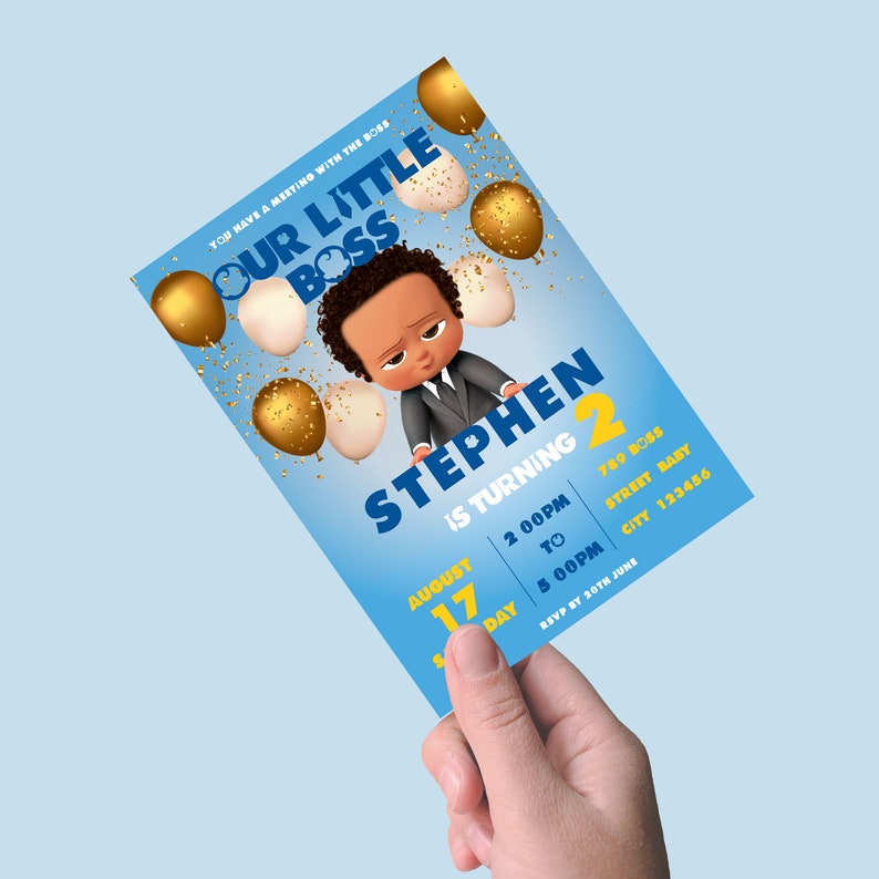Editable Boss Baby Birthday Invitation: Mobile Evite Template - Etsy