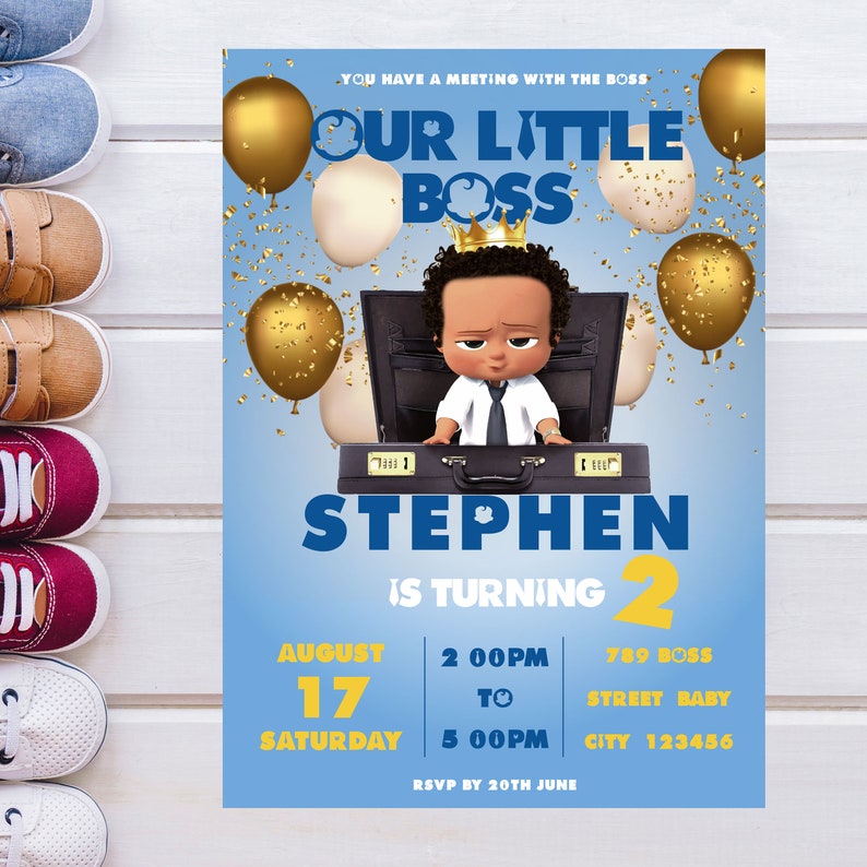 Editable Boss Baby Birthday Invitation, Baby Boss Boy Birthday Evite ...