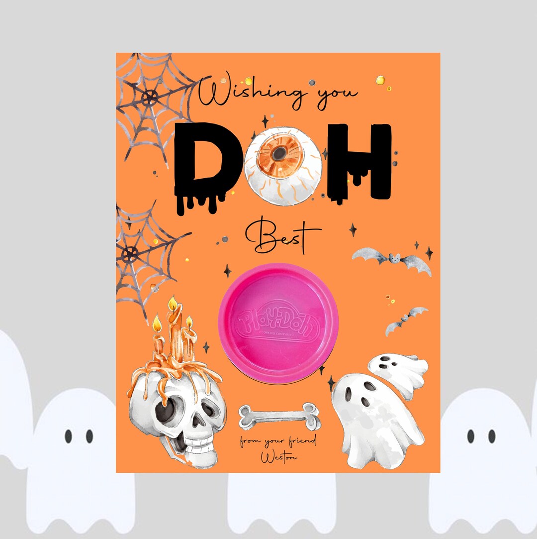 Editable Halloween Play-doh Card,trick or Treat Halloween School ...