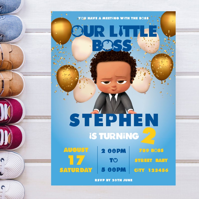 Editable Boss Baby Birthday Invitation: Mobile Evite Template - Etsy