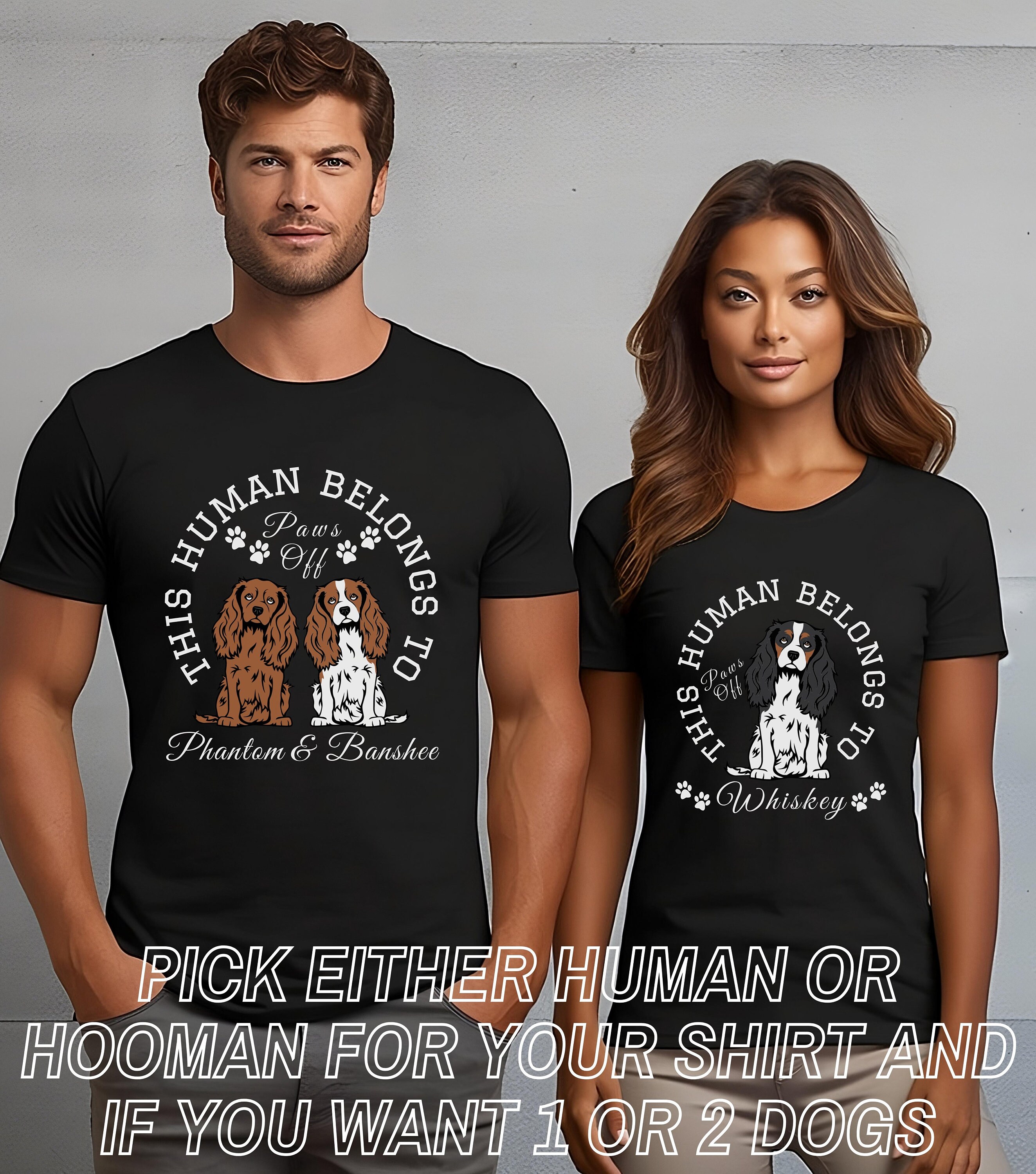 Custom Cavalier King Charles Spaniel Shirt, Cute Personalized Sitting ...