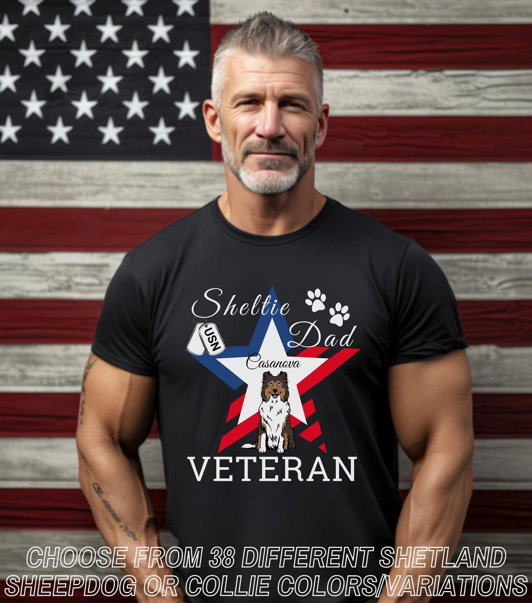 Custom Shetland Sheepdog or Collie Shirt for Veteran Dog Mom & Dad ...