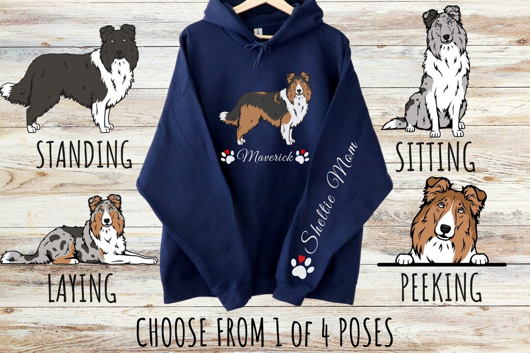 Custom Shetland Sheepdog Unisex Heavy Blend Hoodie With Drawstrings ...