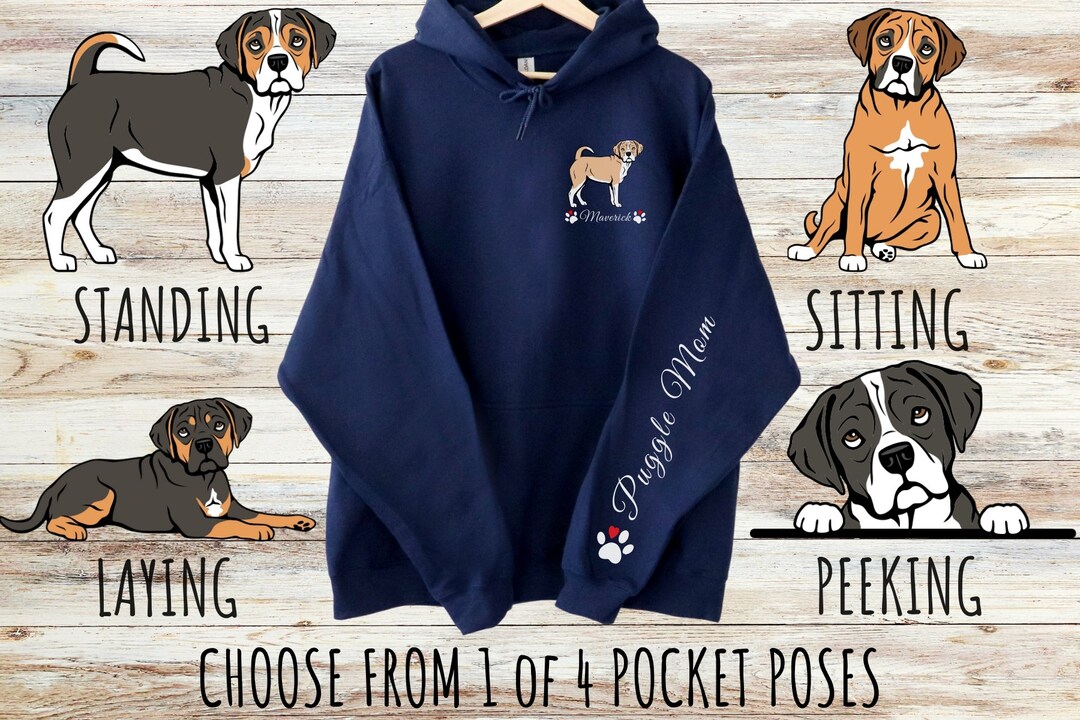 Custom Puggle Pocket Print Unisex Heavy Blend Hoodie With Drawstrings ...