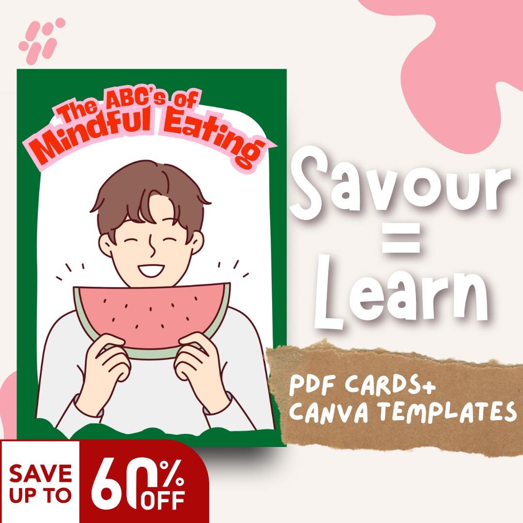 Mindful Eating ABC Cards: Nutrition Affirmations, 5x7 (PDF + Canva ...
