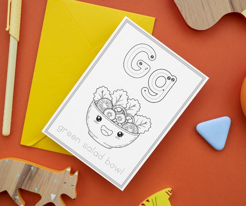Yummy Alphabet A-Z Food Coloring Book for Kids | Healthy Food Printable ...